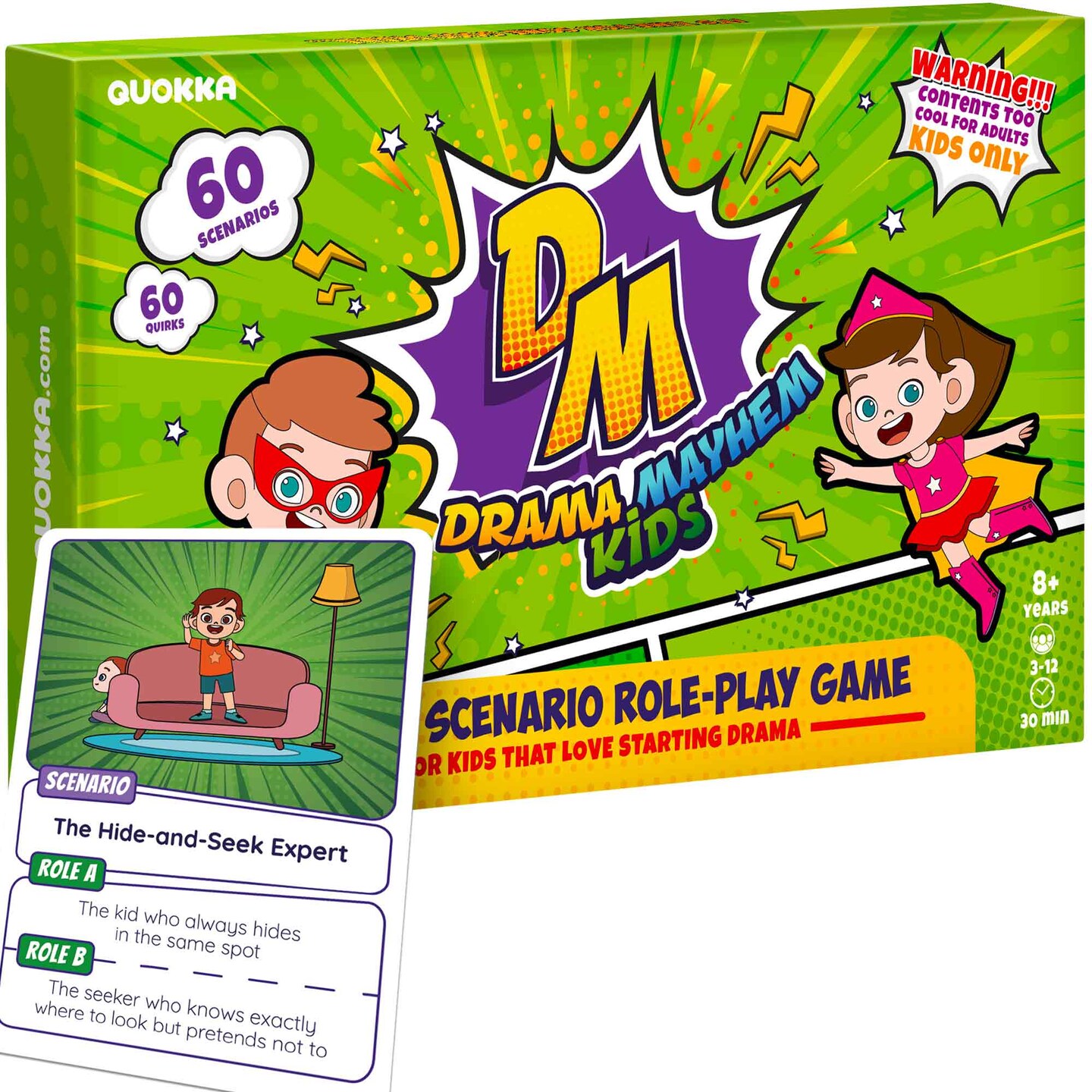 QUOKKA Charades Game for Kids – Acting & Improv Game with 120 Scenario ...