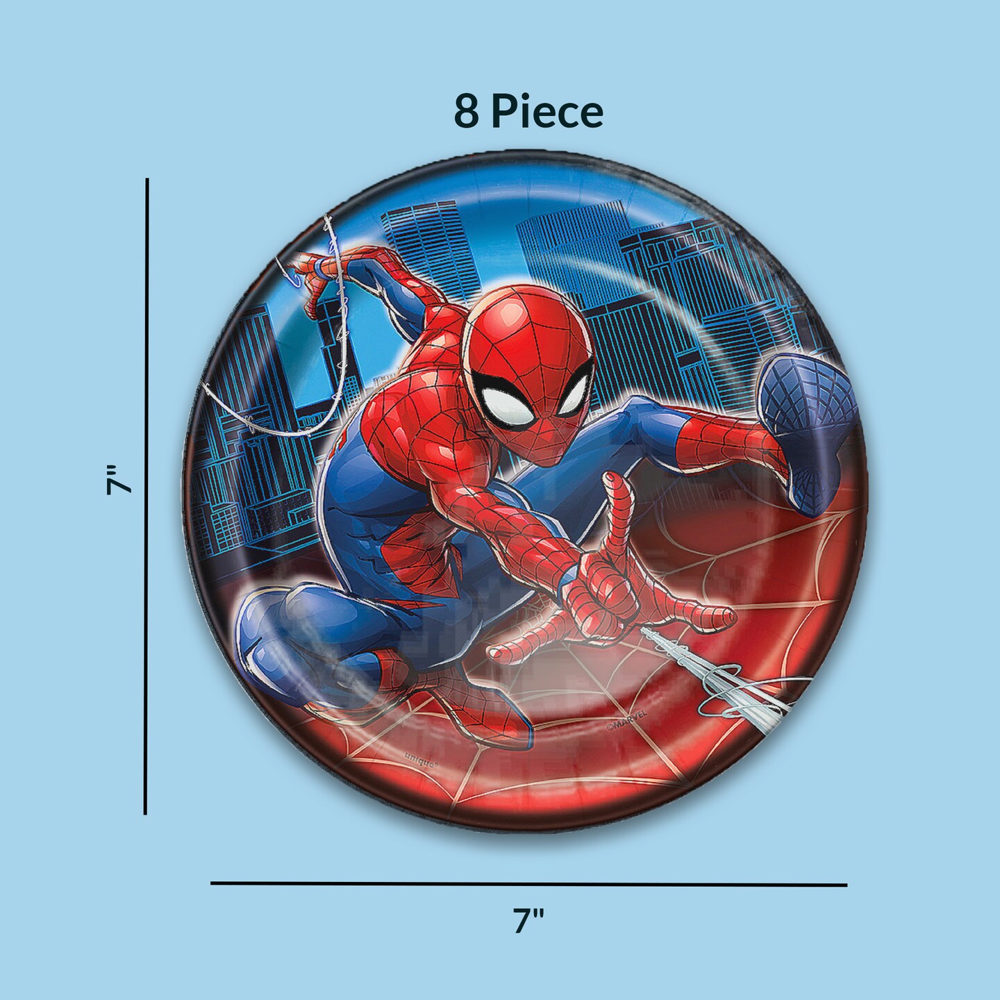 8 Count Marvel’s Spider-Man Paper Dessert Plates 7" Disposable Plates ...