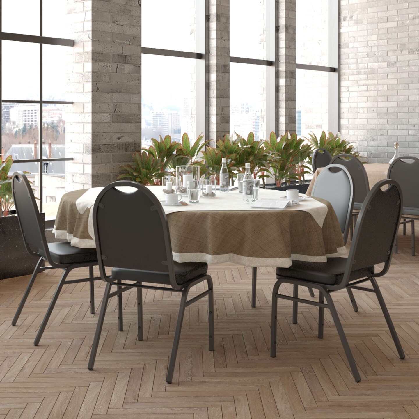 Emma and Oliver Dymoke Versatile Dome Back Stacking Banquet Chair ...