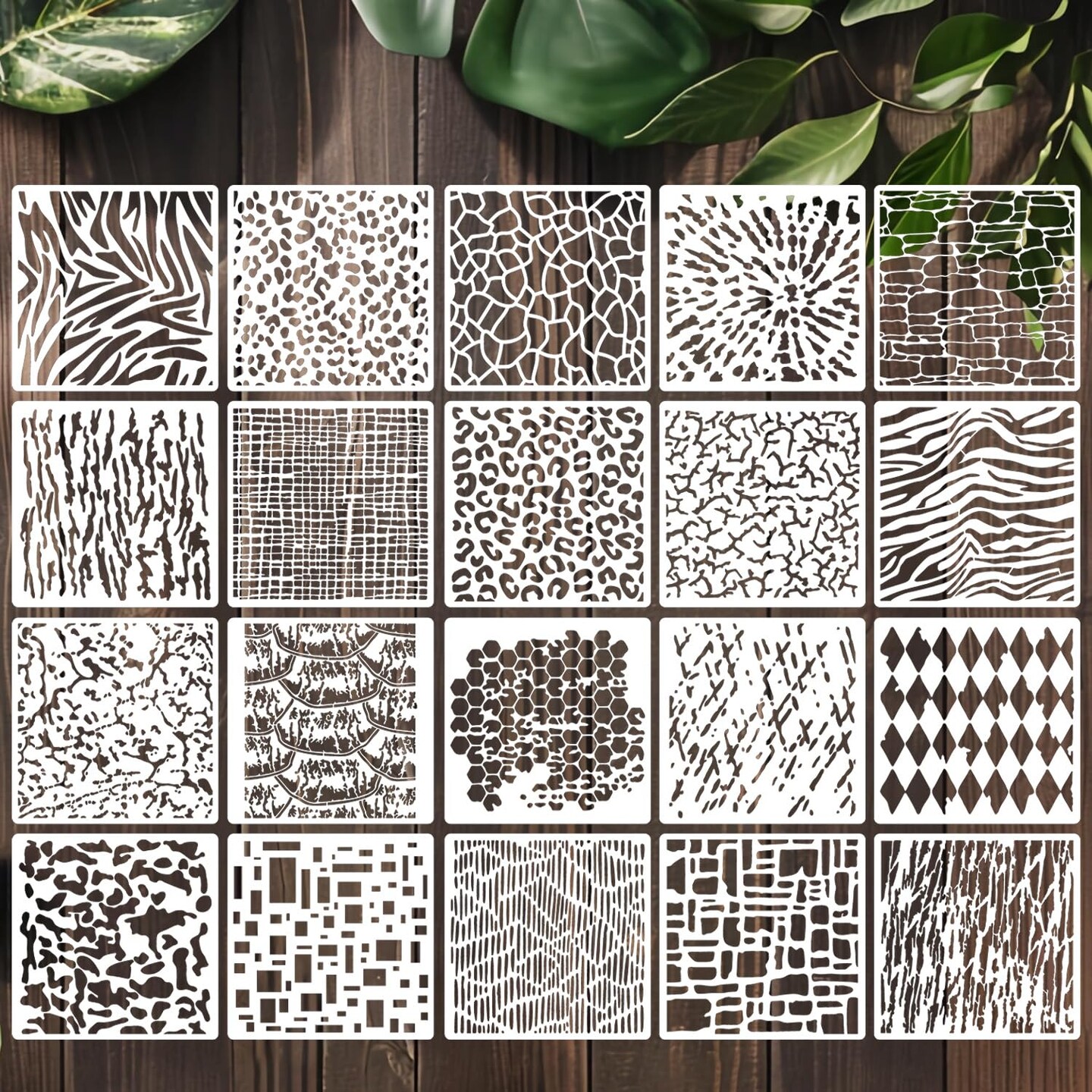 Stencils for Crafts Reusable Texture Stencils Cracked Background ...