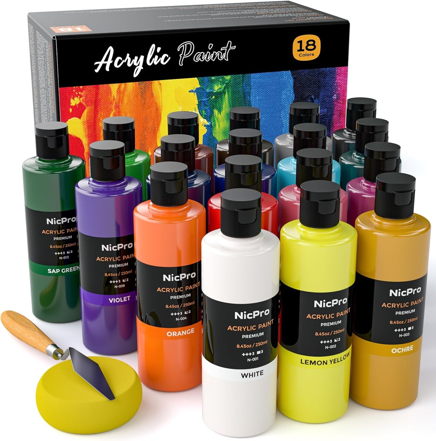 18 Colors Large Acrylic Paint Set (18 Colors) | Michaels