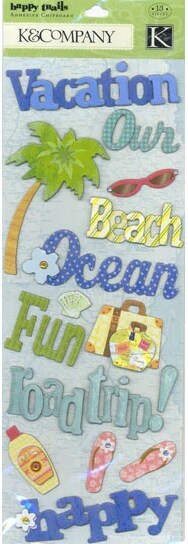 K & Company Happy Trails Words Adhesive Chipboard Dimensional Stickers ...