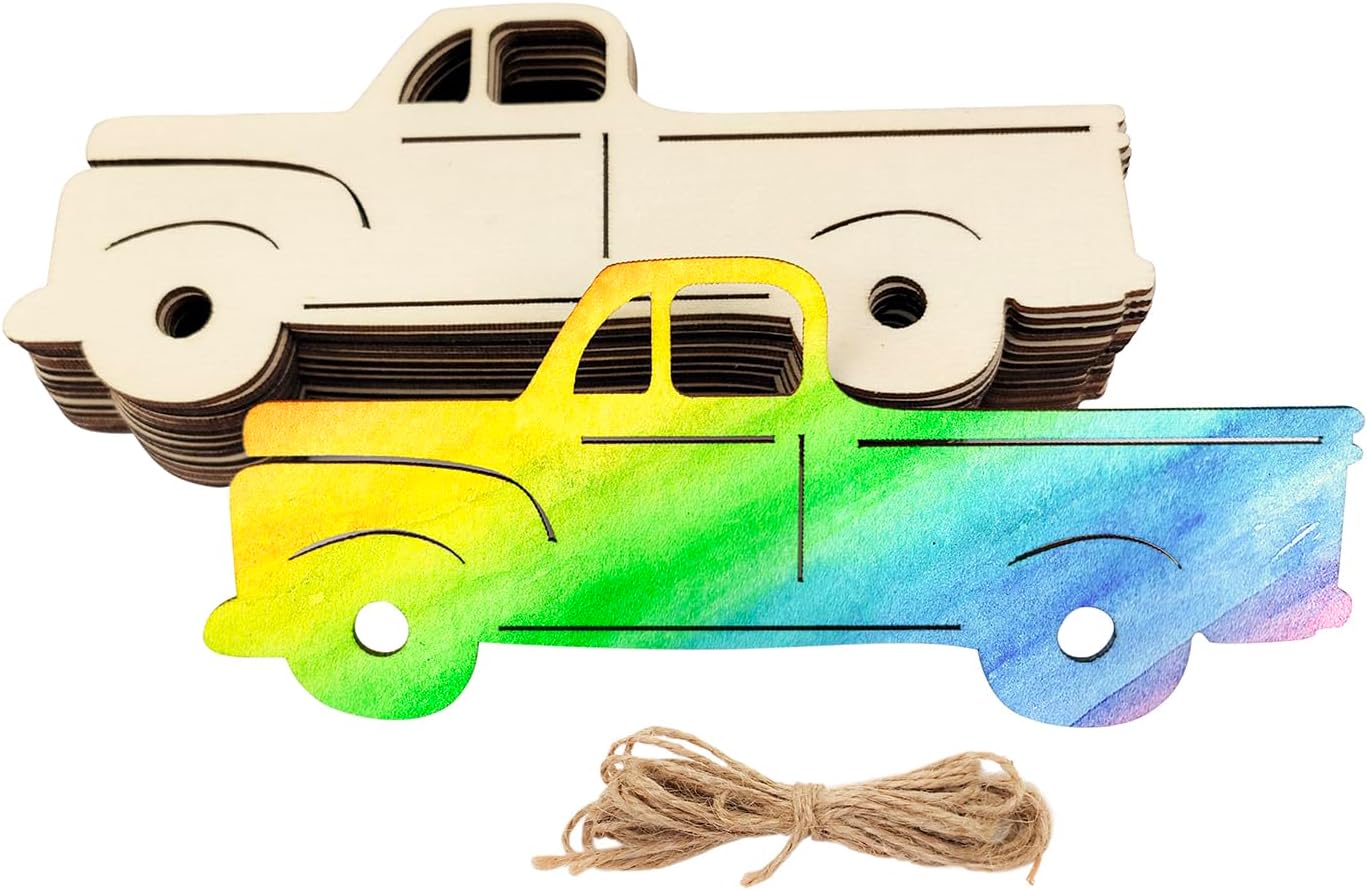 15 Pack 6 Inch Unfinished Wood Pickup Truck Cutouts | Michaels