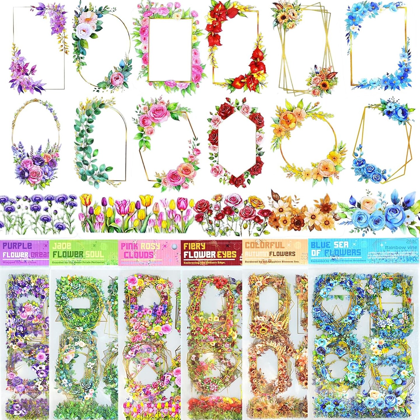 200Pcs Floral Scrapbook Stickers Kit - Multicolor | Michaels