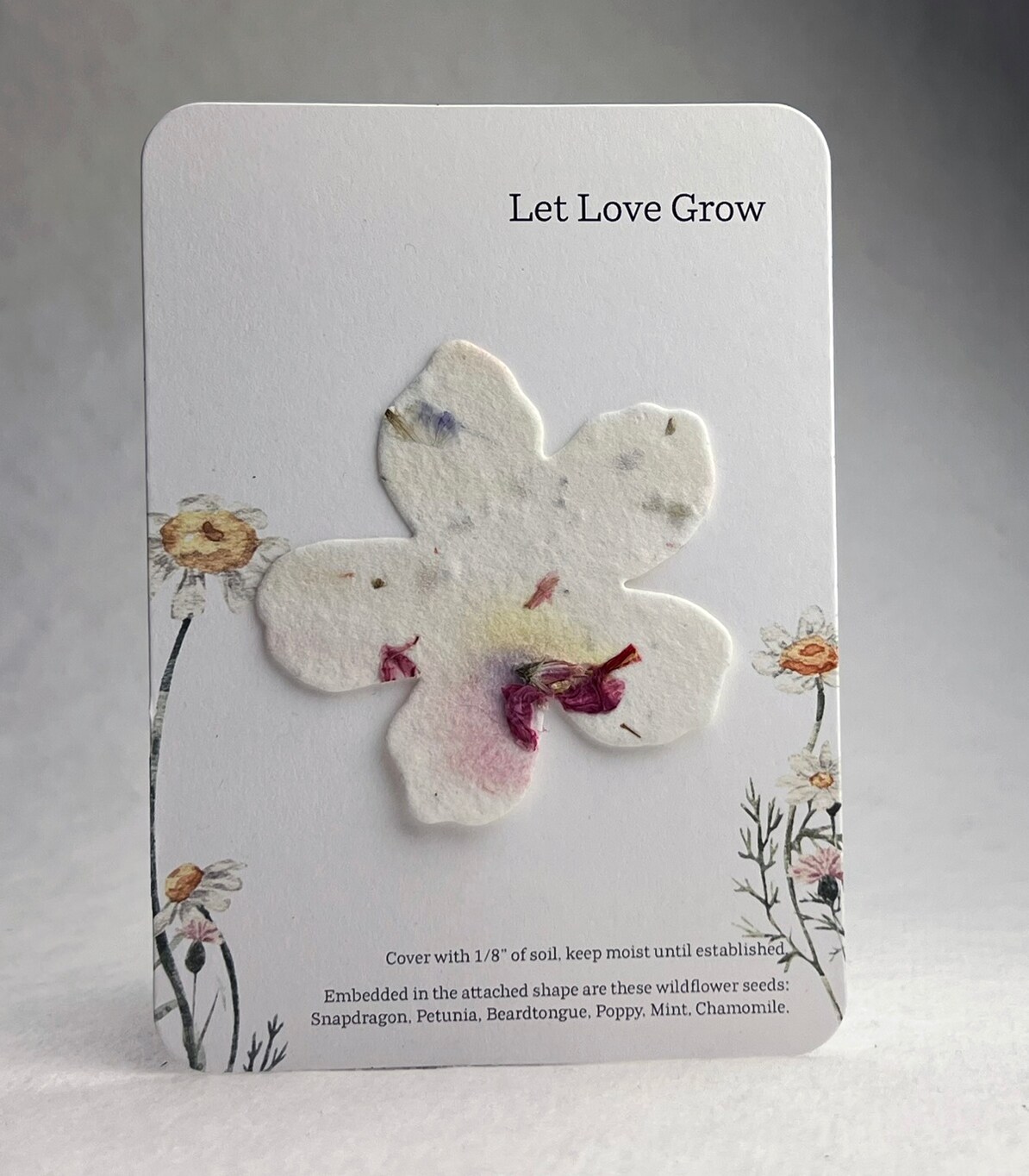 Custom Recycled Cards with Wildflower Seed Paper Flower - Let Love Grow ...