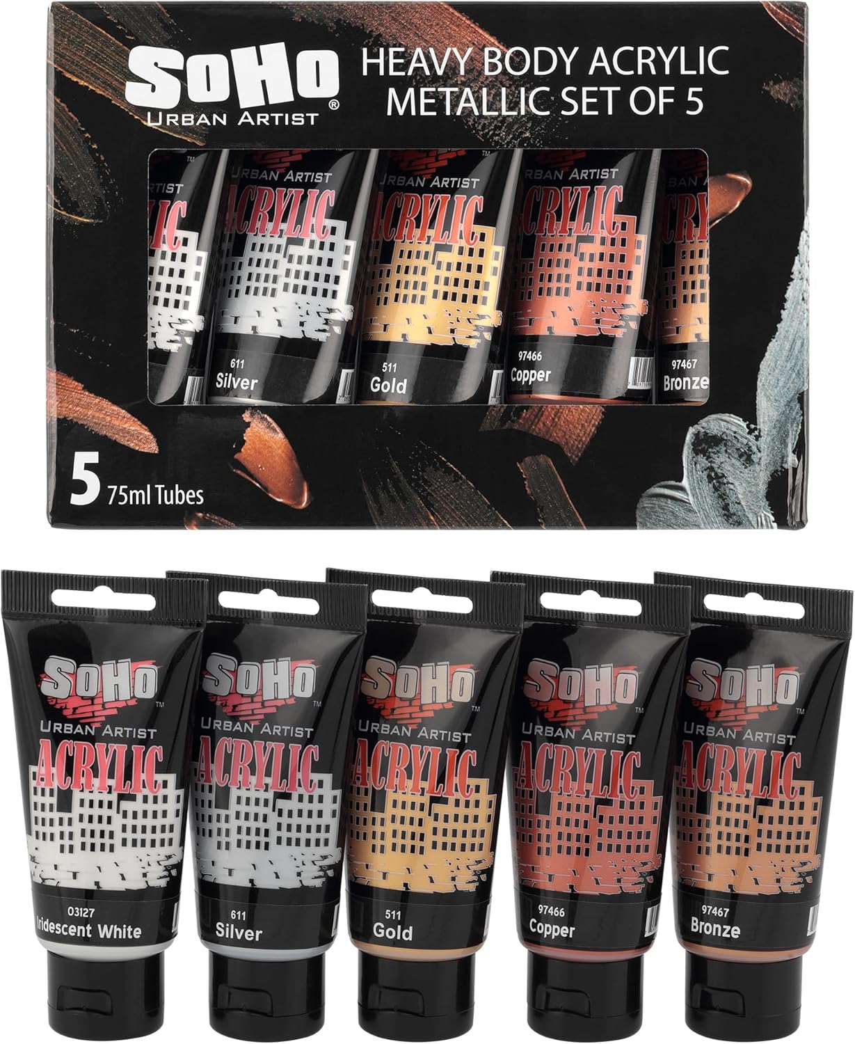 Set of 5- Metallic Heavy Body Acrylic Paint | Michaels