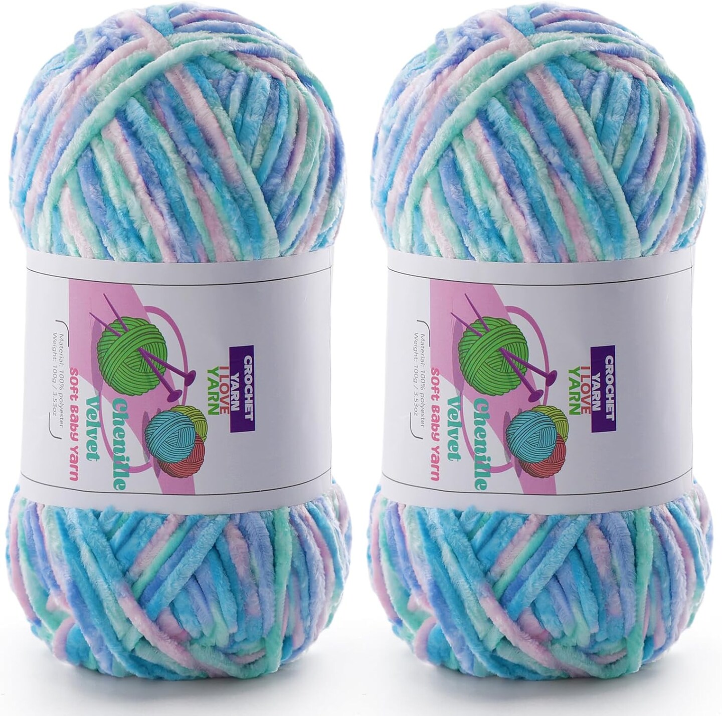 262.4 Yards - 2 Skeins Fluffy Chunky Yarn for Crocheting(Macaron) | Michaels
