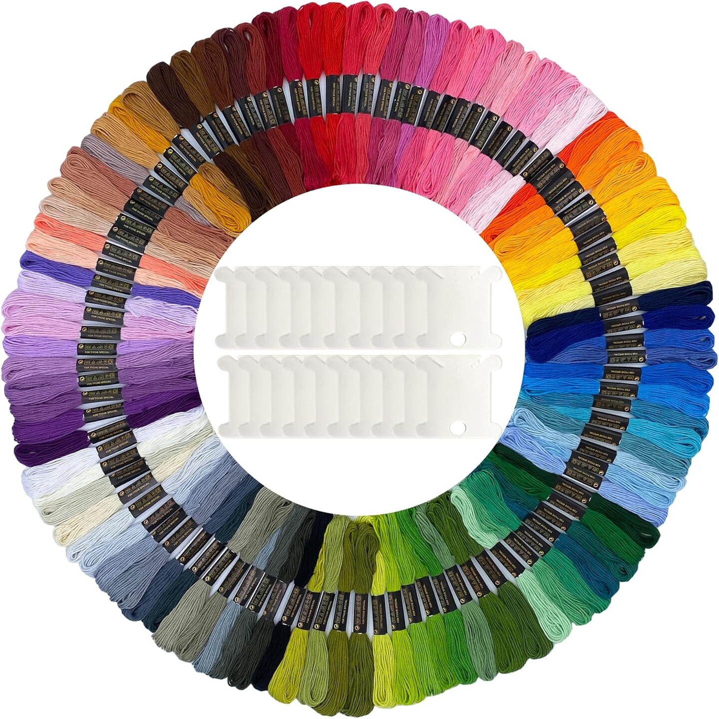 8.75 Yards - Embroidery Floss 100 Skeins Cross Stitch Thread Rainbow ...