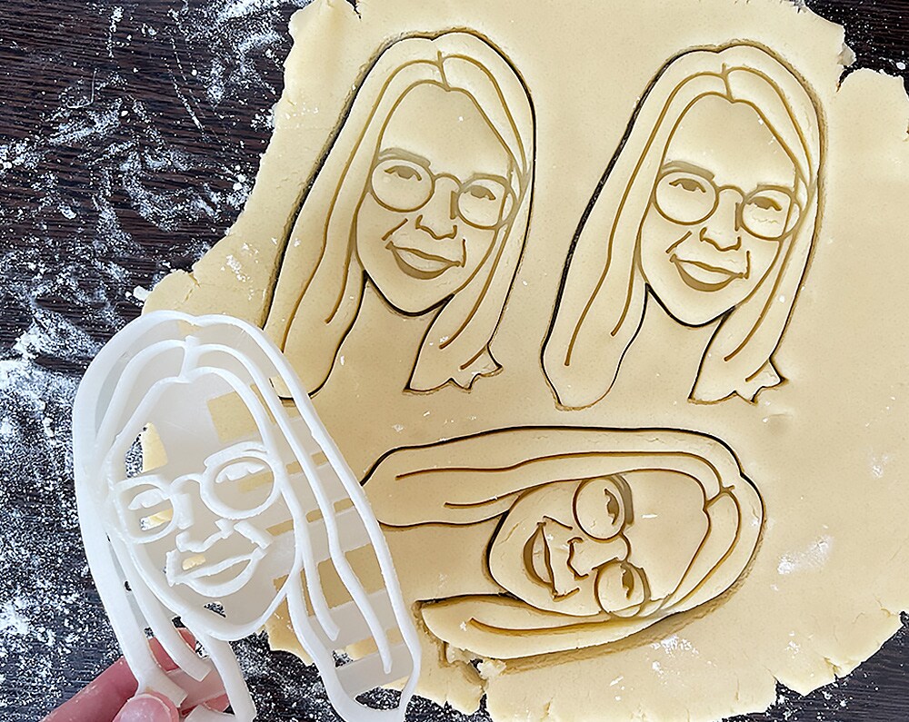 Portrait Cookie Cutter hand drawn from a photo, Face cookie cutter ...