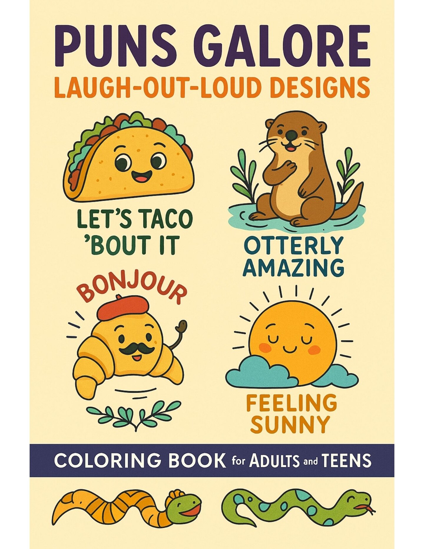 Puns Galore Laugh-Out-Loud Coloring Sheets For Adults and Teens ...