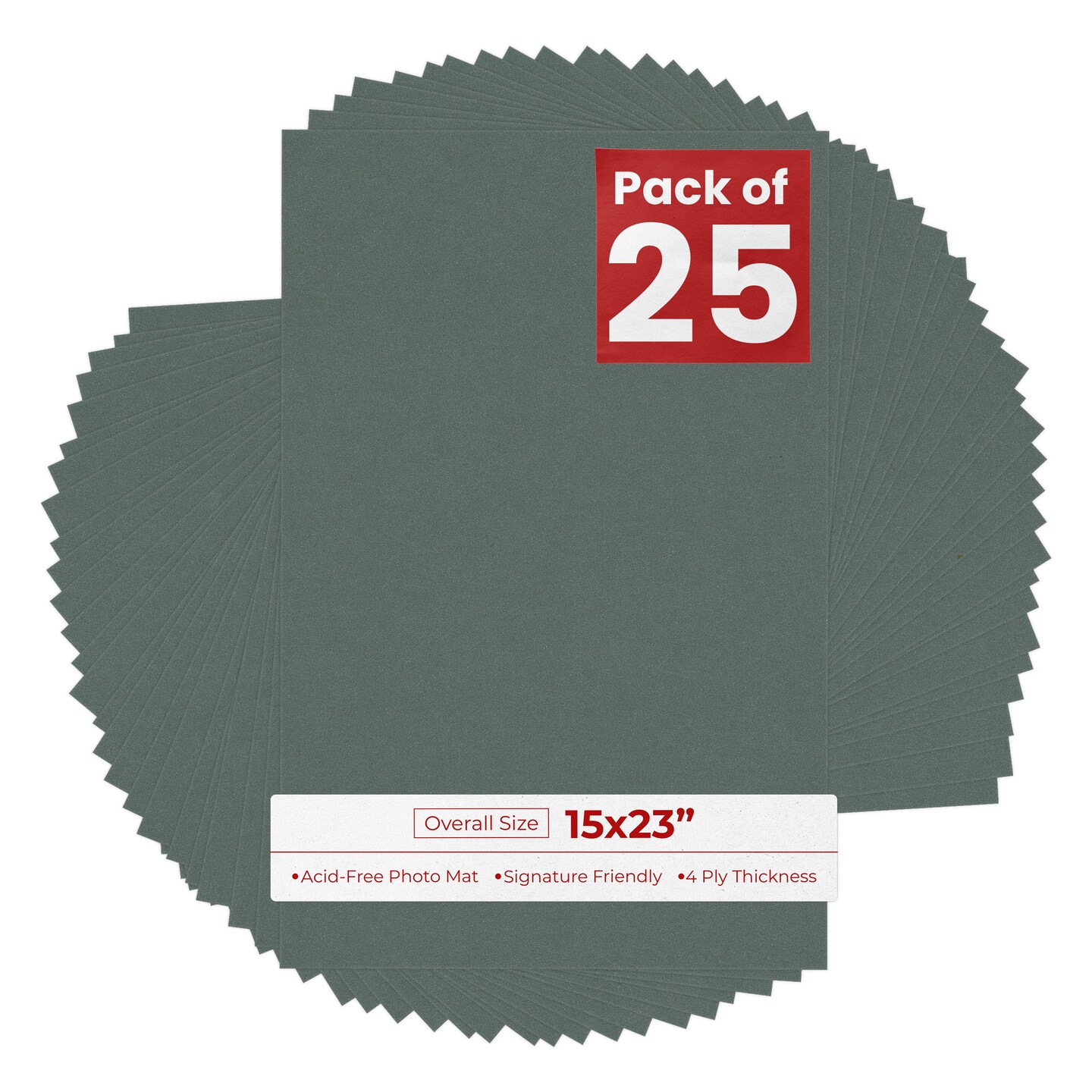 Granite Gray 15x23 Uncut Mat Board - Blank Sheets, No Opening, Color ...