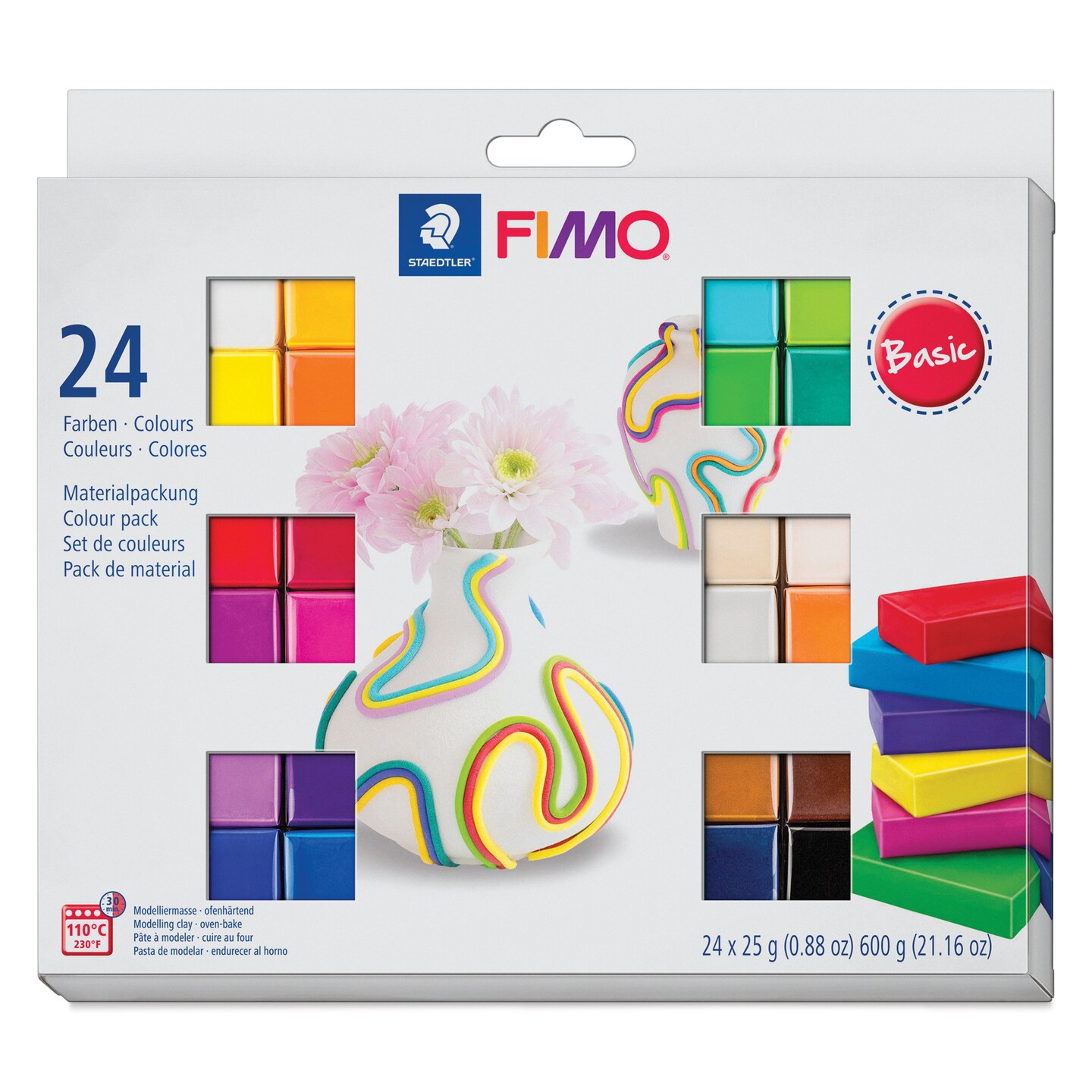 Staedtler Fimo Soft Polymer Clay - Basic Colors, Set of 24 | Michaels
