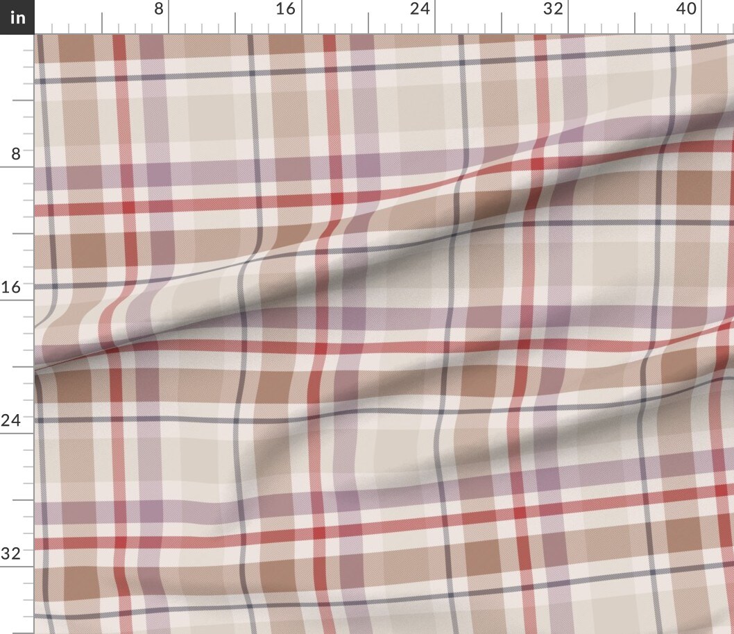 Cottagecore Farmhouse Rustic Plaid Purple Autumn Thanksgiving Earth ...