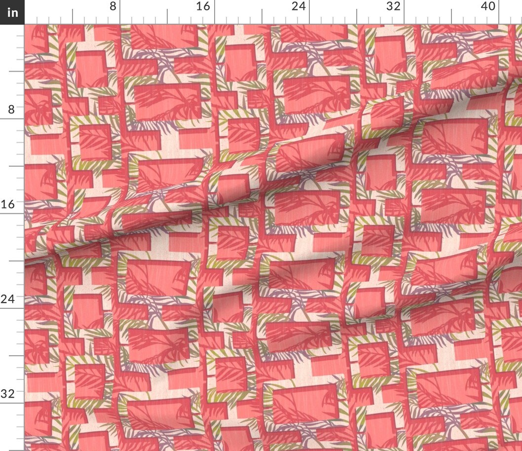 Block Chain Pink Palm Trees Retro Vintage Mid Century Springs Summer ...