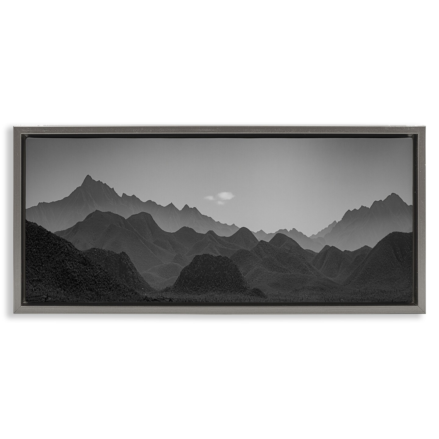 Stupell Industries Craggy Dusk Mountain Floating Frame, design by Norm ...