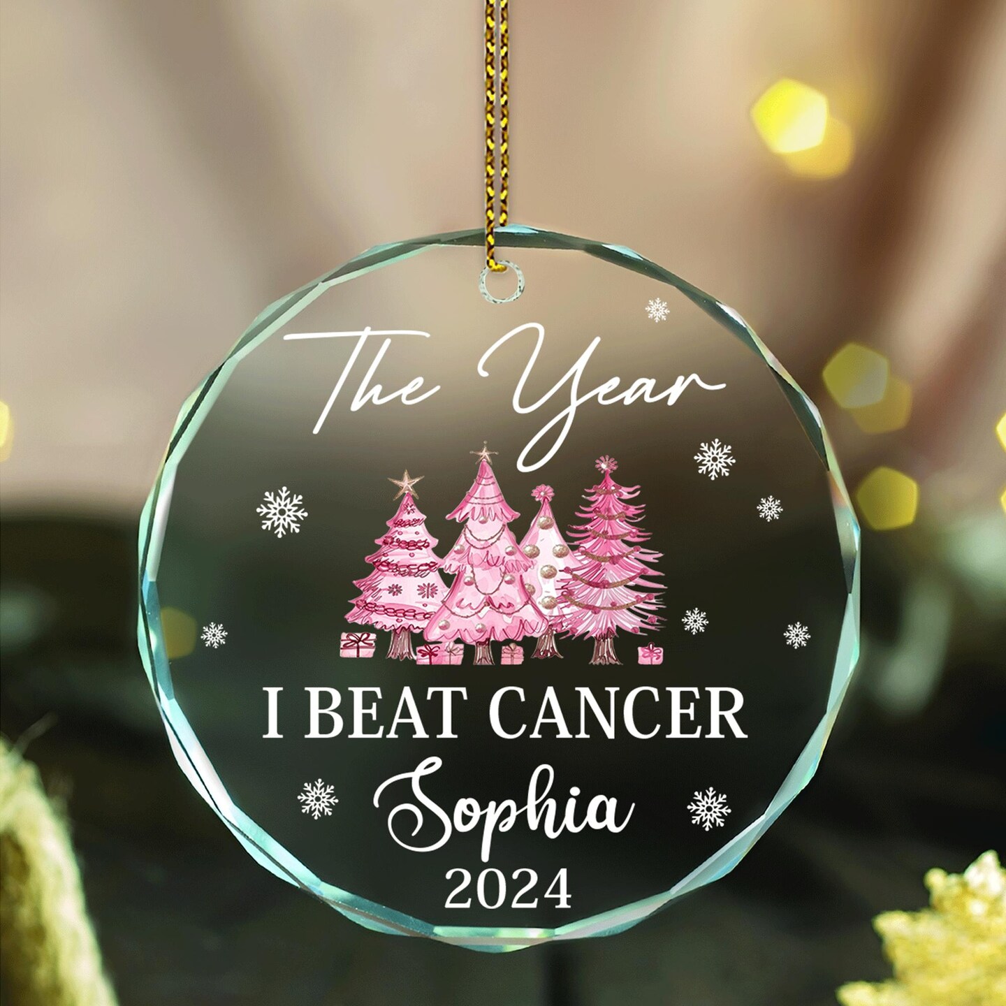 Personalized Breast Cancer Crystal Ornament Awareness Gifts, Custom ...