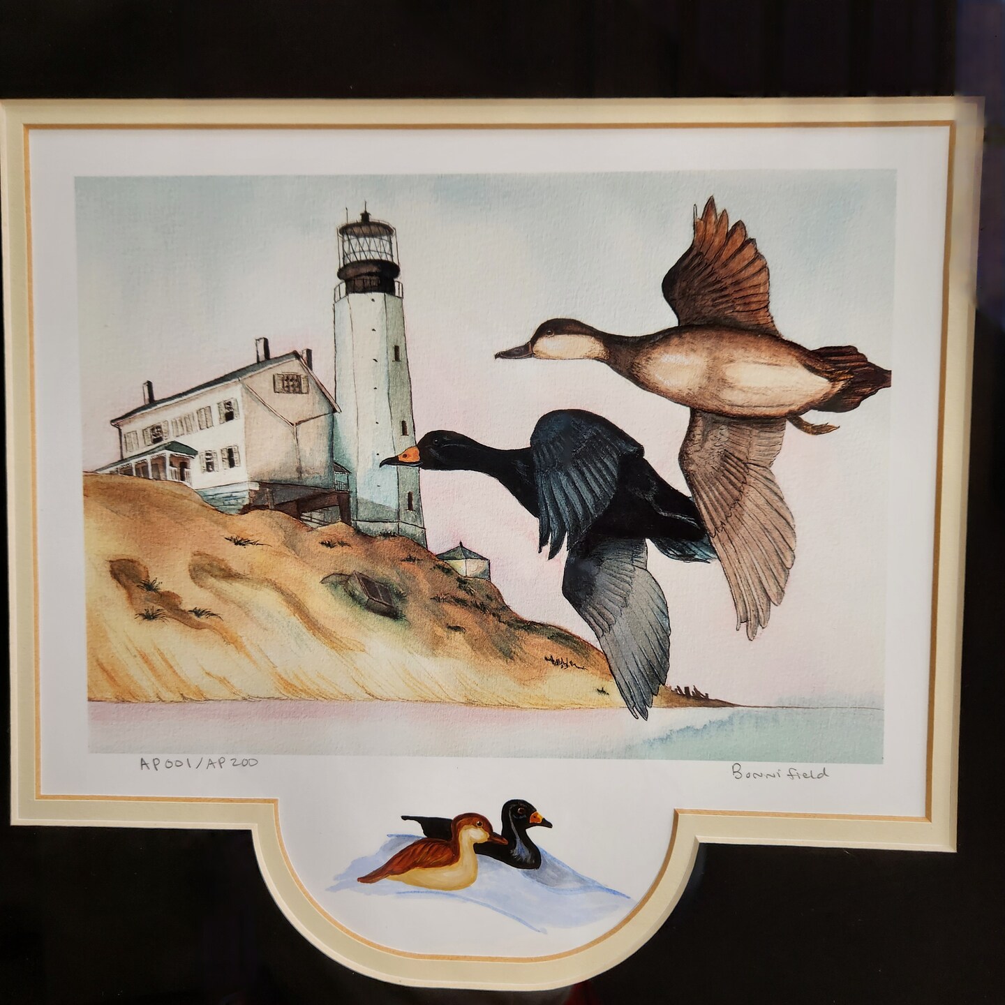 Flying ducks with lighthouse wall art, 2004 DE 25th anniversary duck ...