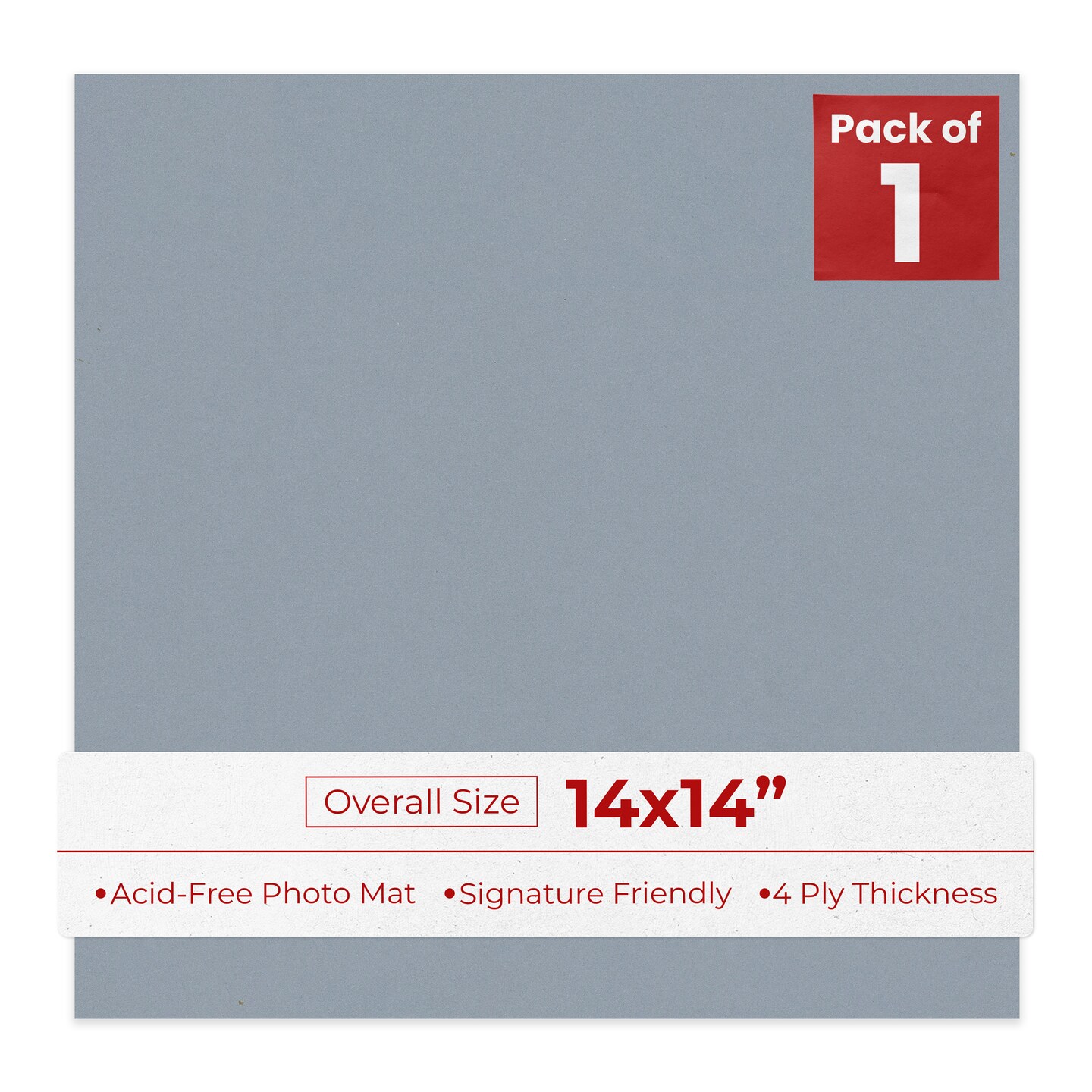 Mid Grey 14x14 Uncut Mat Board - Blank Sheets, No Opening, Color: Grey ...