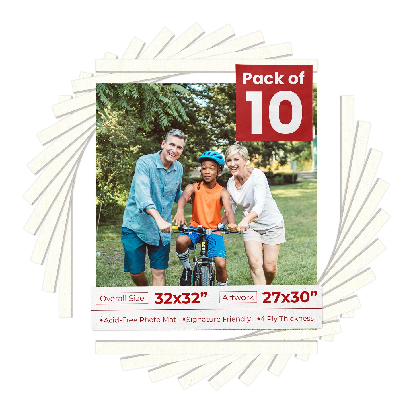 Beige Canvas Mat Board for 32x32 Frames - Fits 27x30 Photos, Color ...