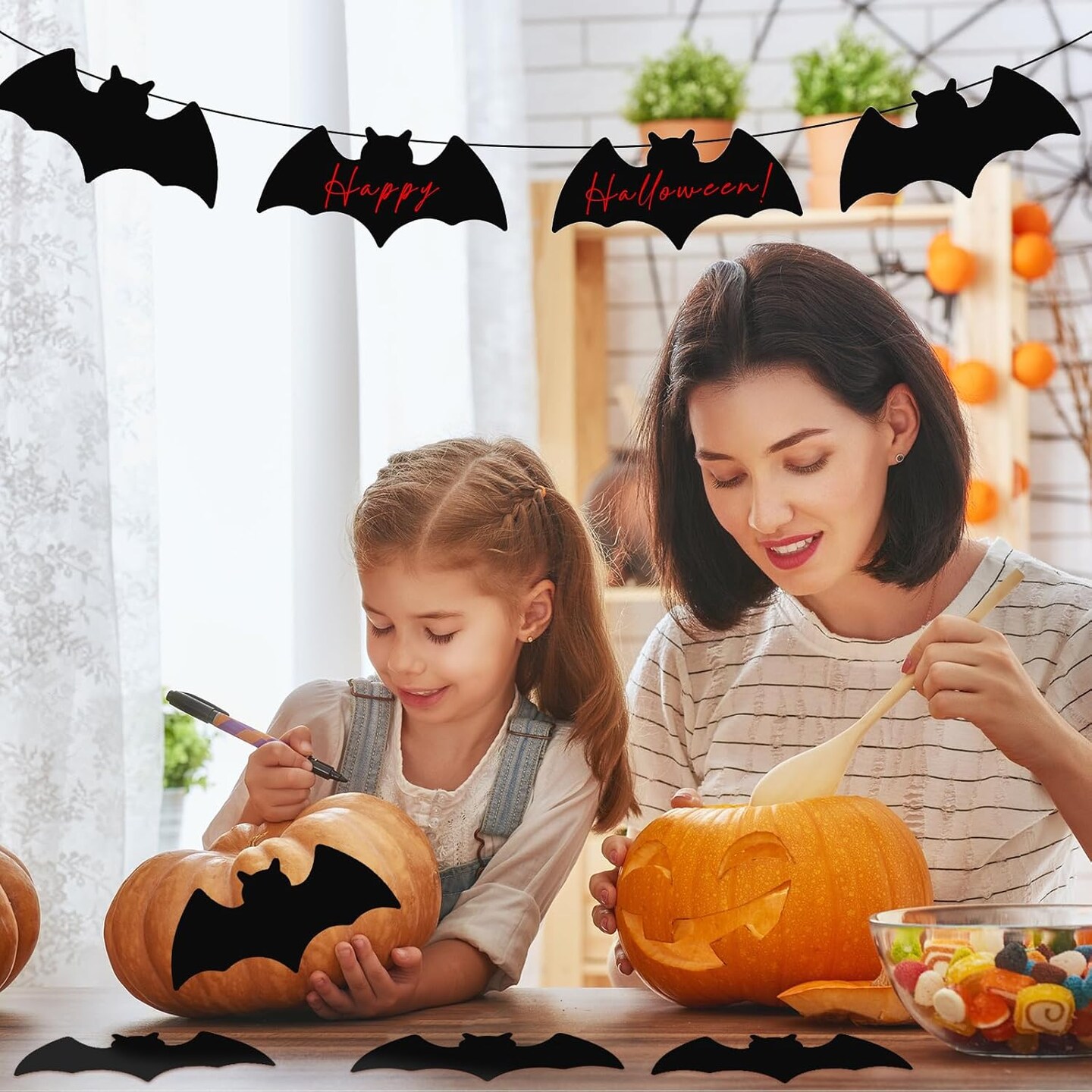 100 Pcs Bat Cutouts - Realistic Black Bat for Halloween(Black Bat ...