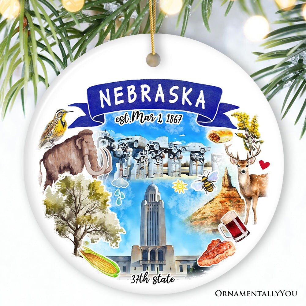 Artistic Nebraska State Themes and Landmarks Christmas Ornament | Michaels