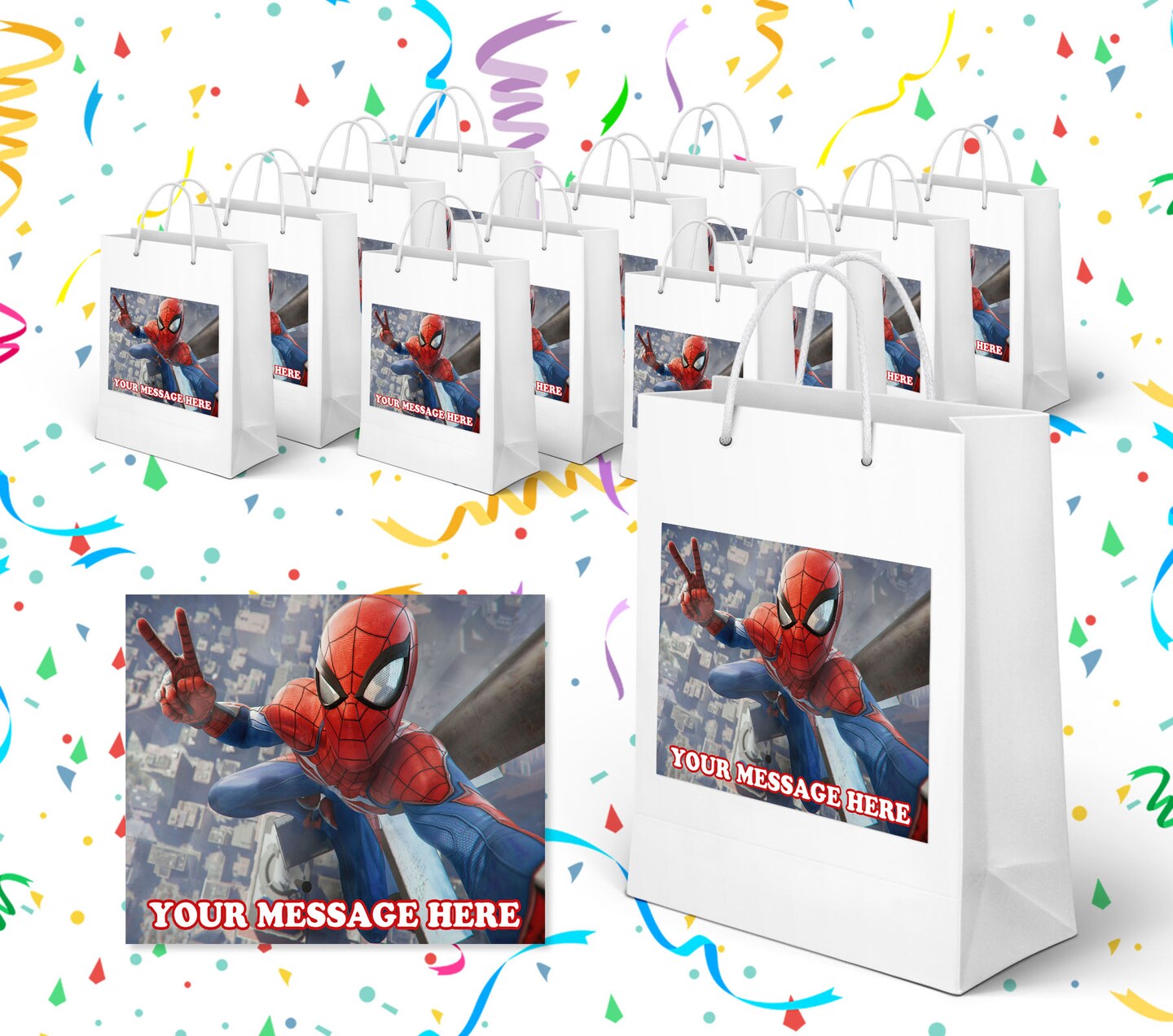 Spider Man Gift Bags Personalized Birthday Party Supplies Favors ...