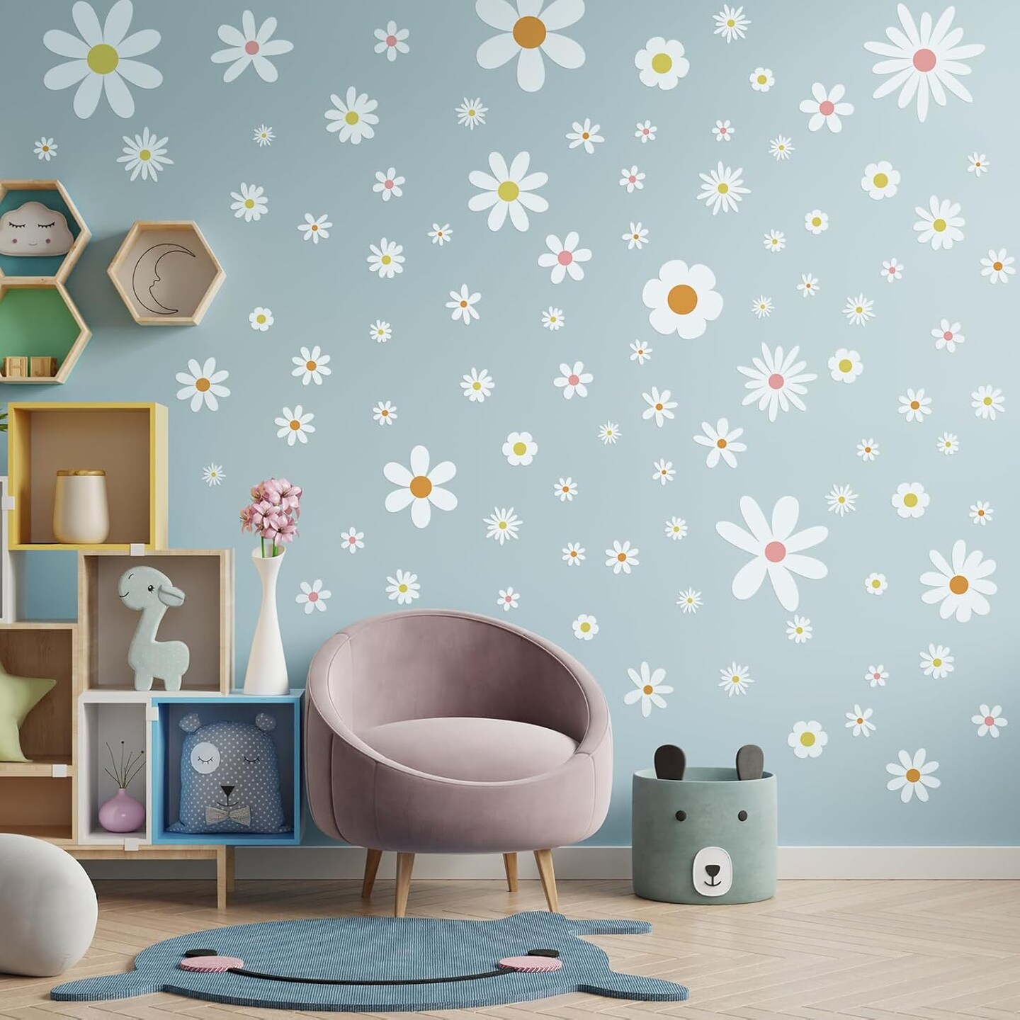 90 Pcs Daisy Wall Decal - (White) | Michaels