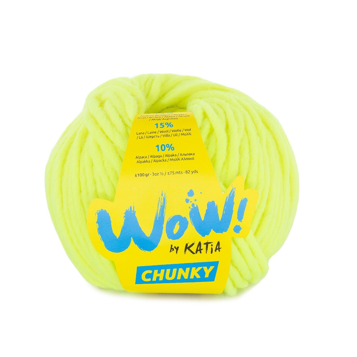 Katia WOW! Chunky Premium Wool Acrylic Blend Yarn, Color: Luminous ...