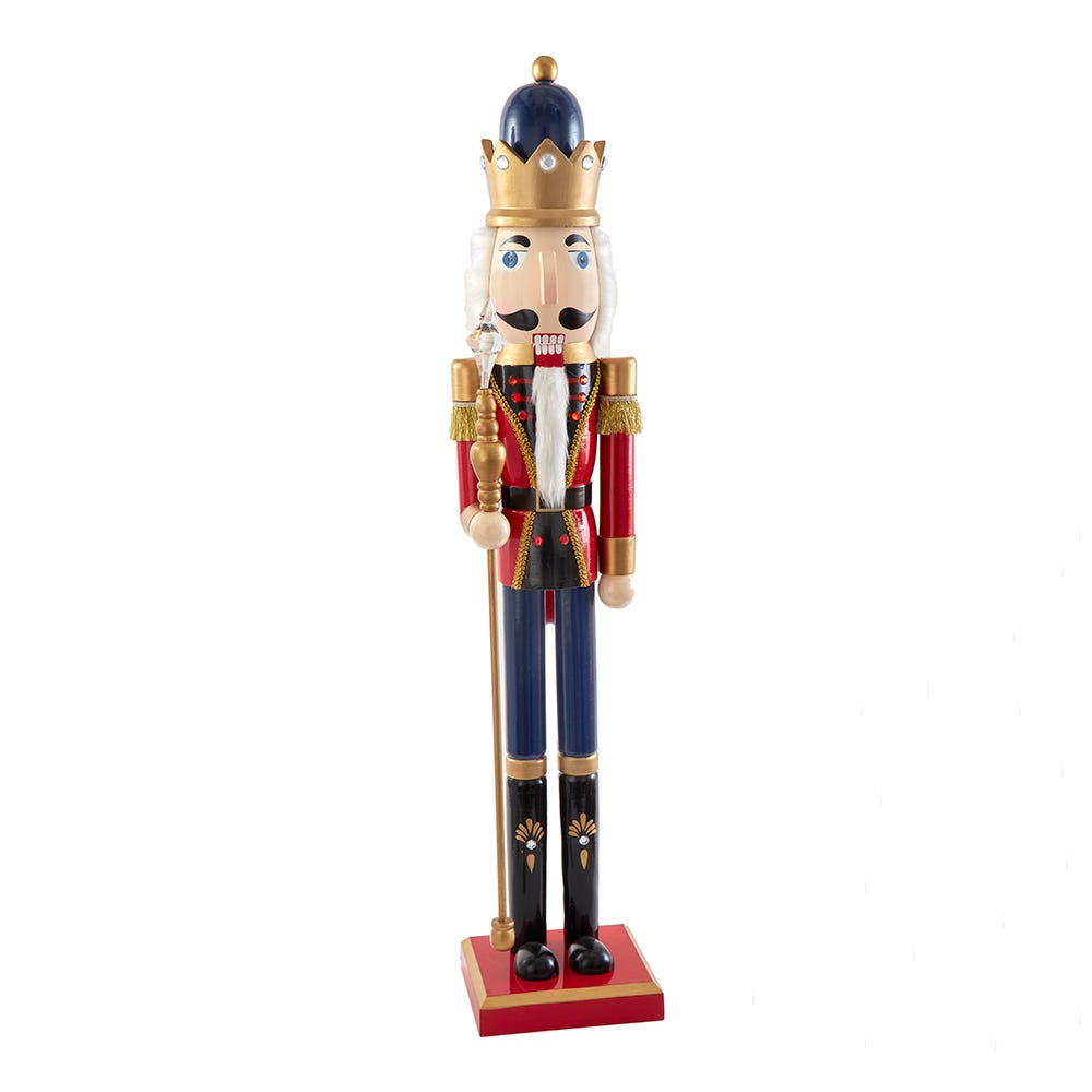 Kurt Adler 36-Inch Wooden Red and Blue King Nutcracker | Michaels