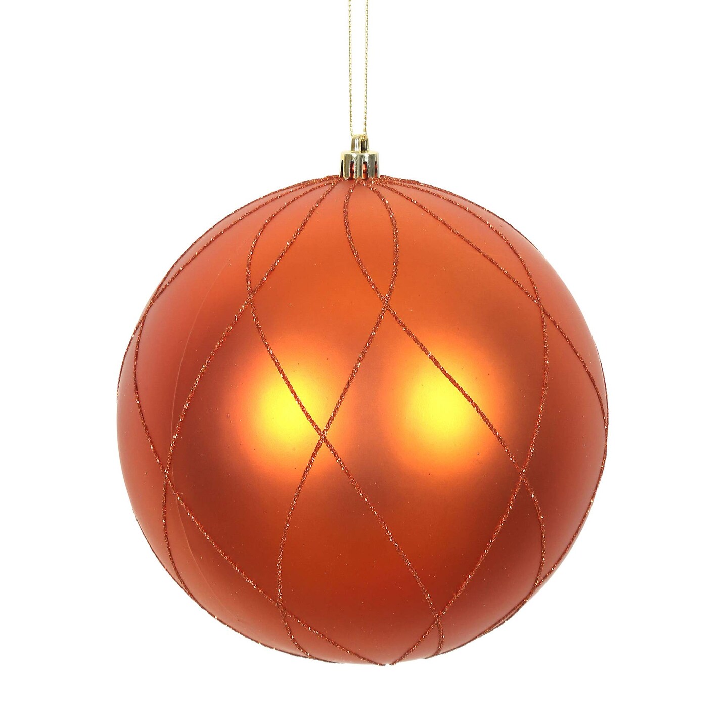 6" Burn Orange Matt Glit Swirl Ball 3/Bx | Michaels
