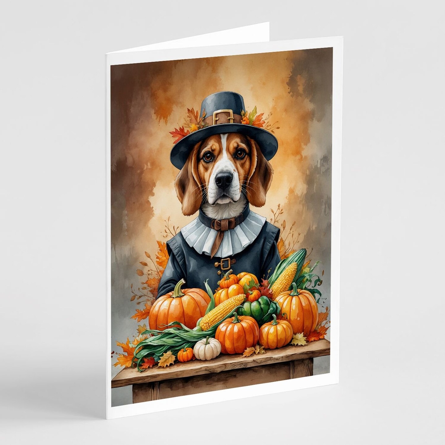 Edge Collections - 5" x 7" - Multicolor - Beagle Thanksgiving Greeting ...
