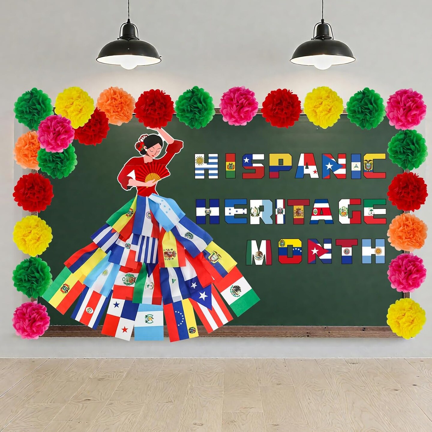 69 Pcs Spanish Classroom Decor Door Cover Banner,Hispanic Heritage ...