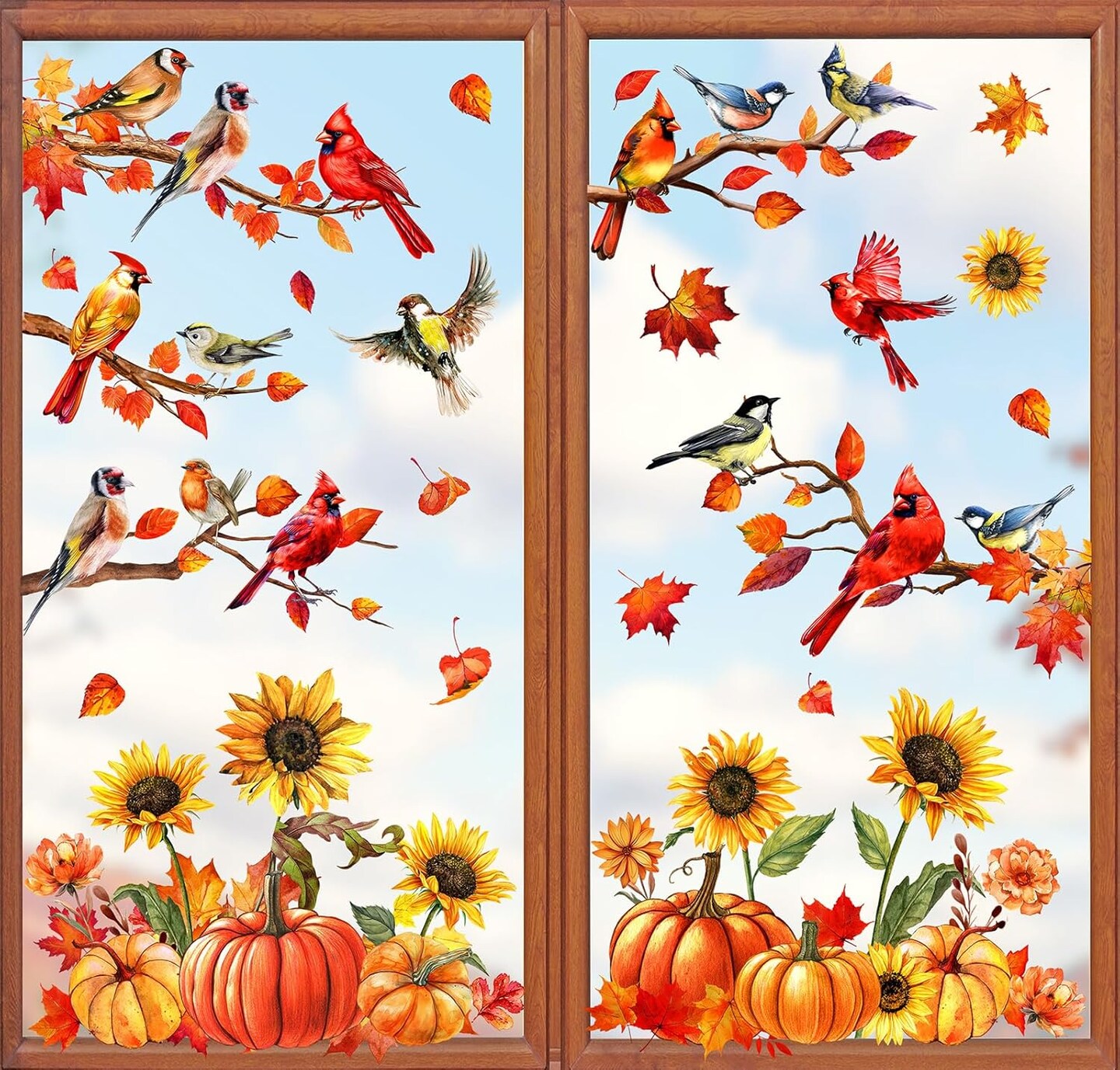 9 Sheets Fall Window Clings (Multicolor) | Michaels