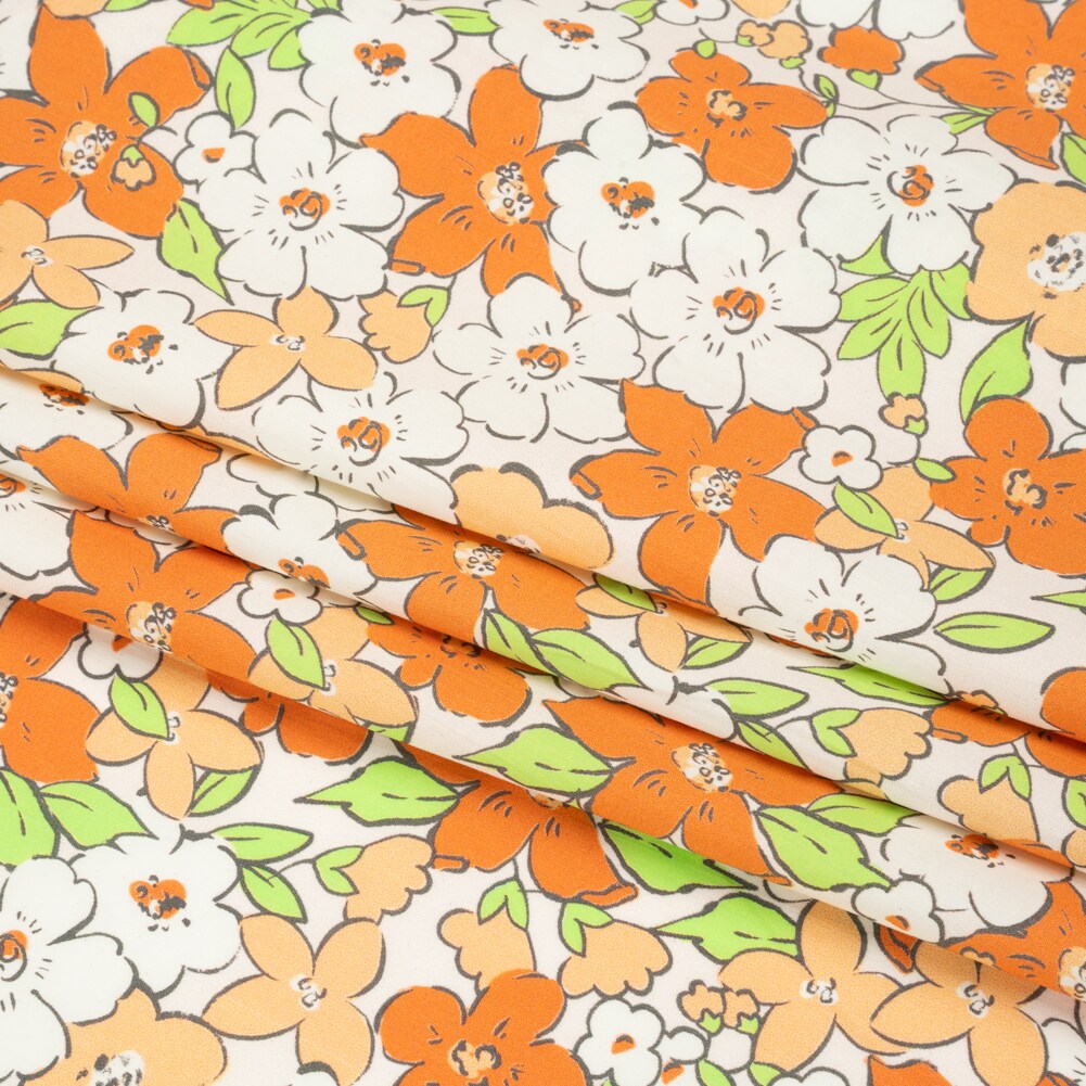 1 Yard White Clementine Fields Cotton Poplin Fabric | Michaels