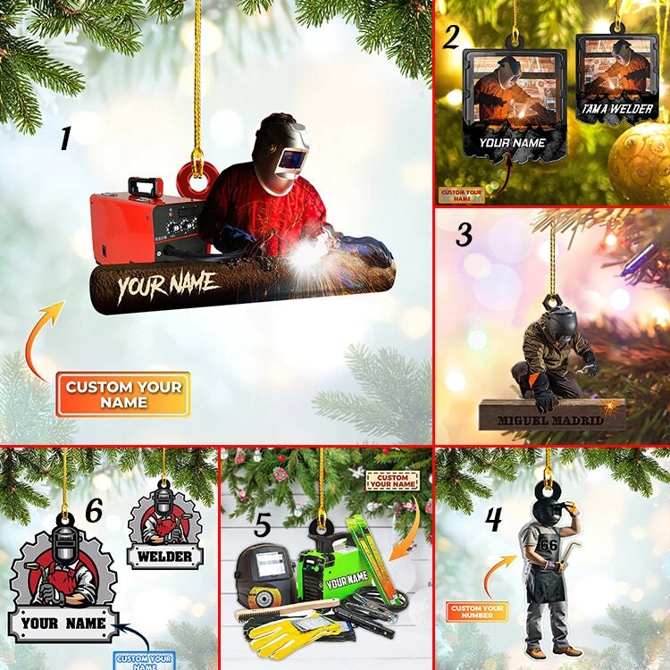Personalized Welder Ornament, Custom Helmet And Gloves Welding ...