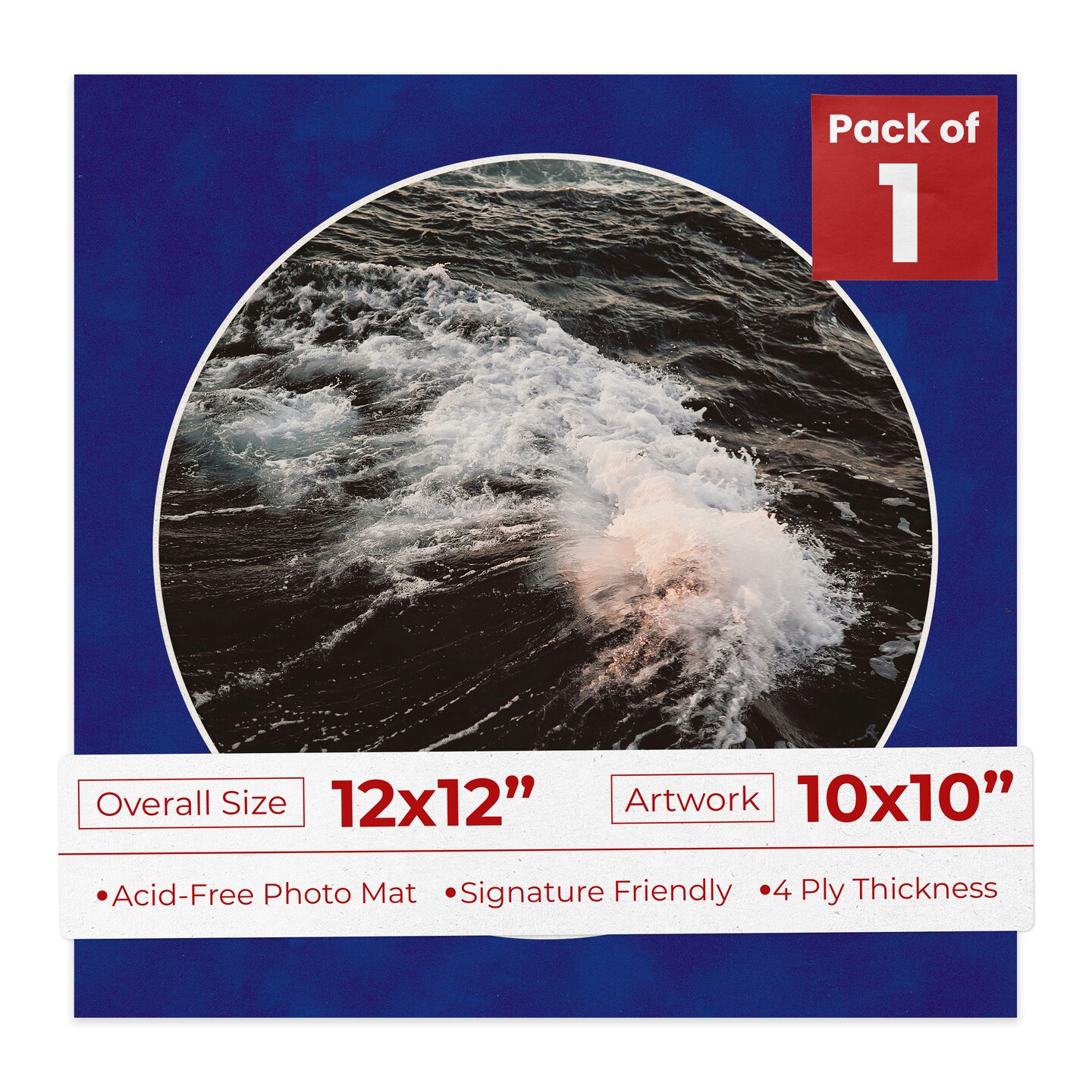 Royal Blue Suede Mat Board for 12x12 Frames - Circle Opening for 10x10 ...