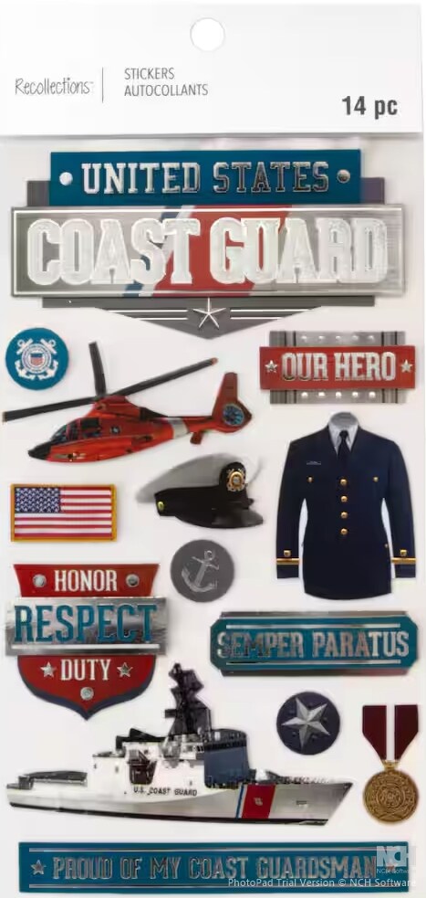 Recollections Coast Guard Dimensional Stickers | Michaels