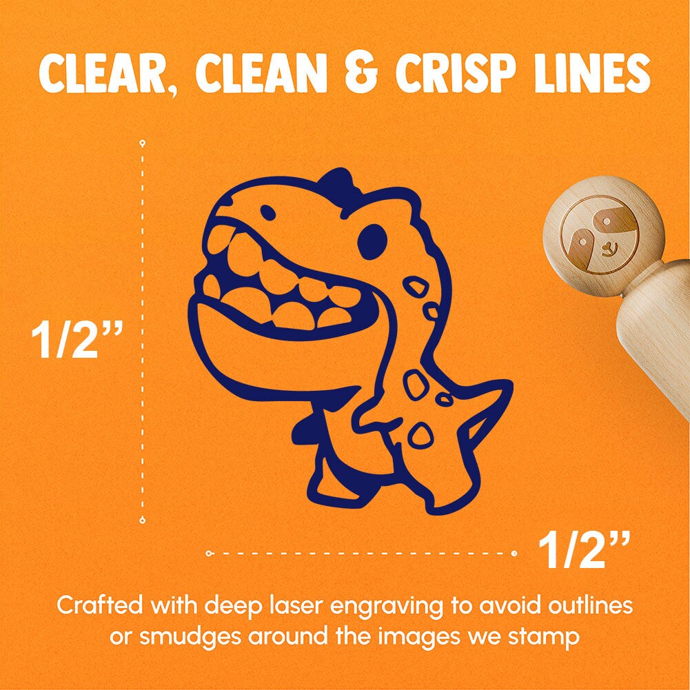 Big Toothed Cartoon Dinosaur Tyrannosaurus Rex Rubber Stamp for ...
