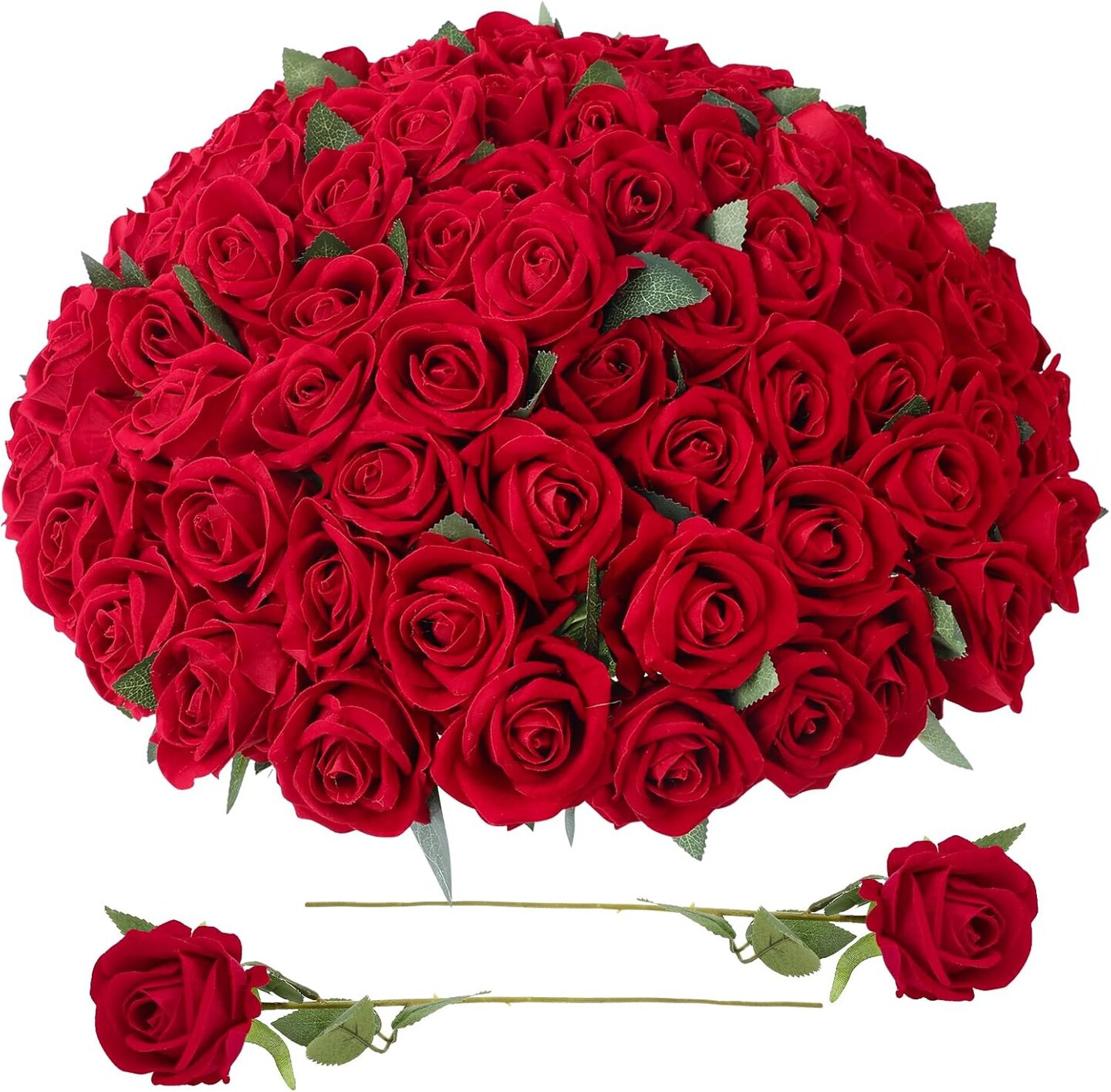 90 Pcs Red Velvet Rose Artificial Flowers Bouquet | Michaels