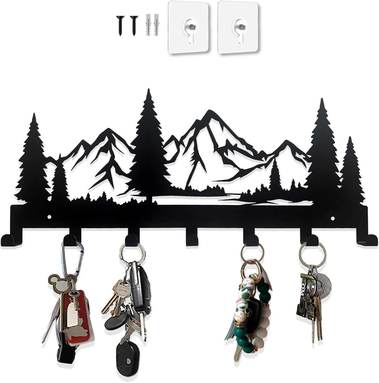 Key Holder for Wall, Decorative Farmhouse Rustic Wall Mount Key ...