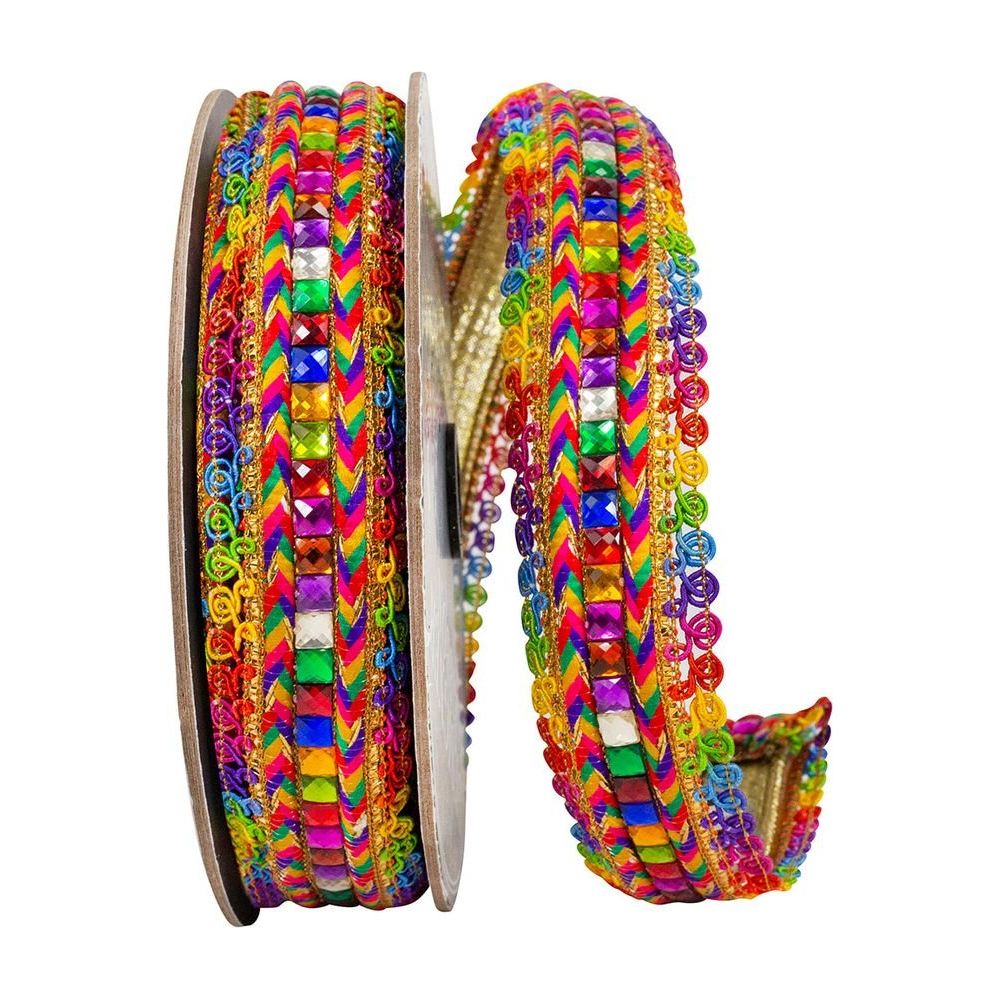 1.5" Festive Jewel Trimming Ribbon: Gold (5 Yards) | Michaels