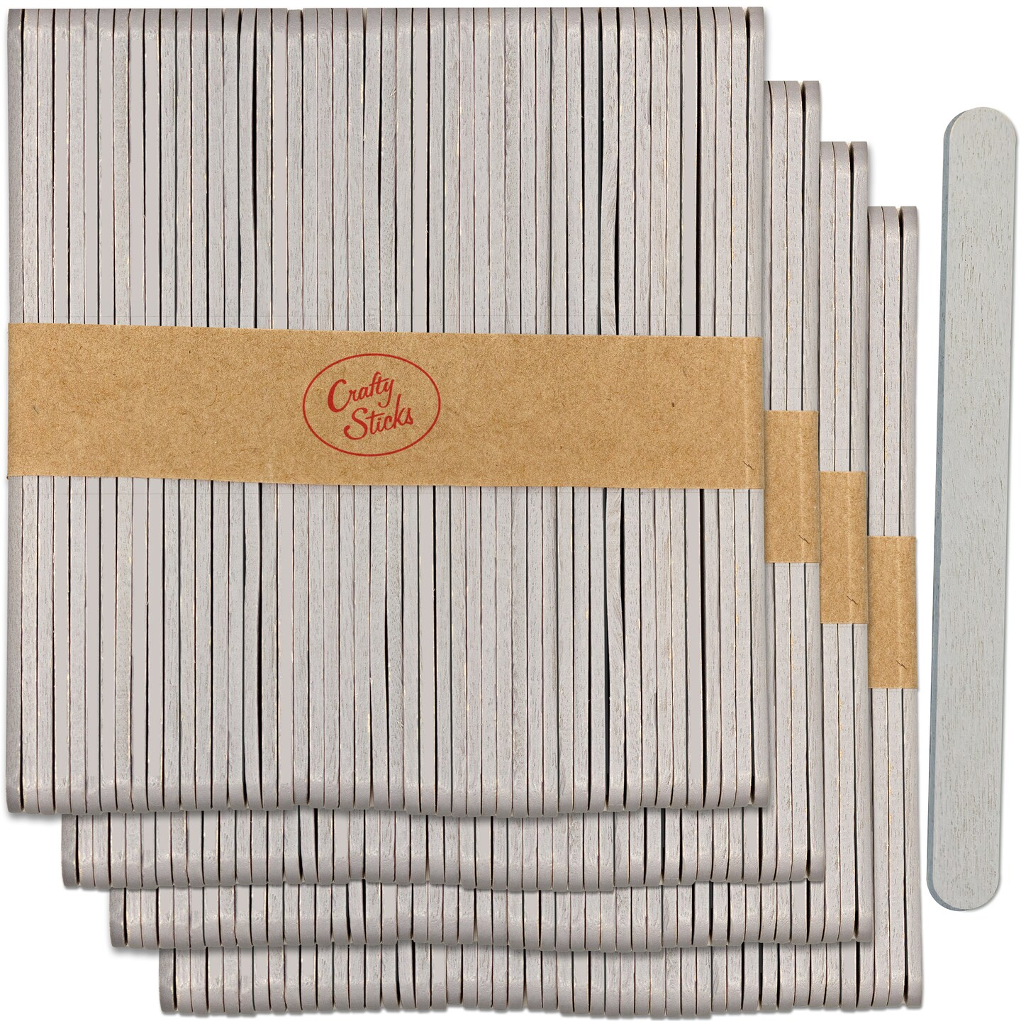 CraftySticks Wood Craft Sticks 4.5 Inch, Wooden Popsicle Sticks for ...