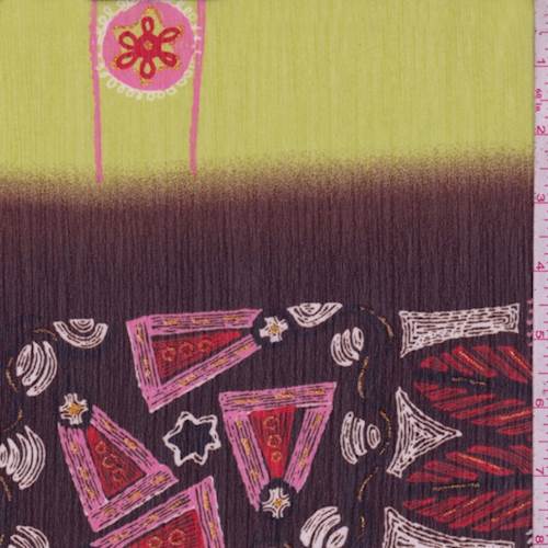 Mocha/Avocado Sunburst Crinkle Chiffon Fabric By the Yard | Michaels