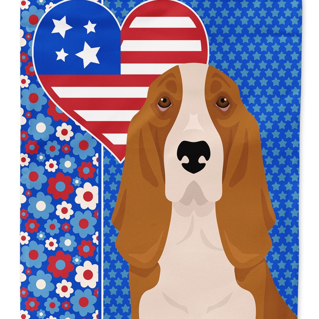 Edge Collections - 28" X 40" - Red - and Tricolor Basset Hound USA - 1 ...