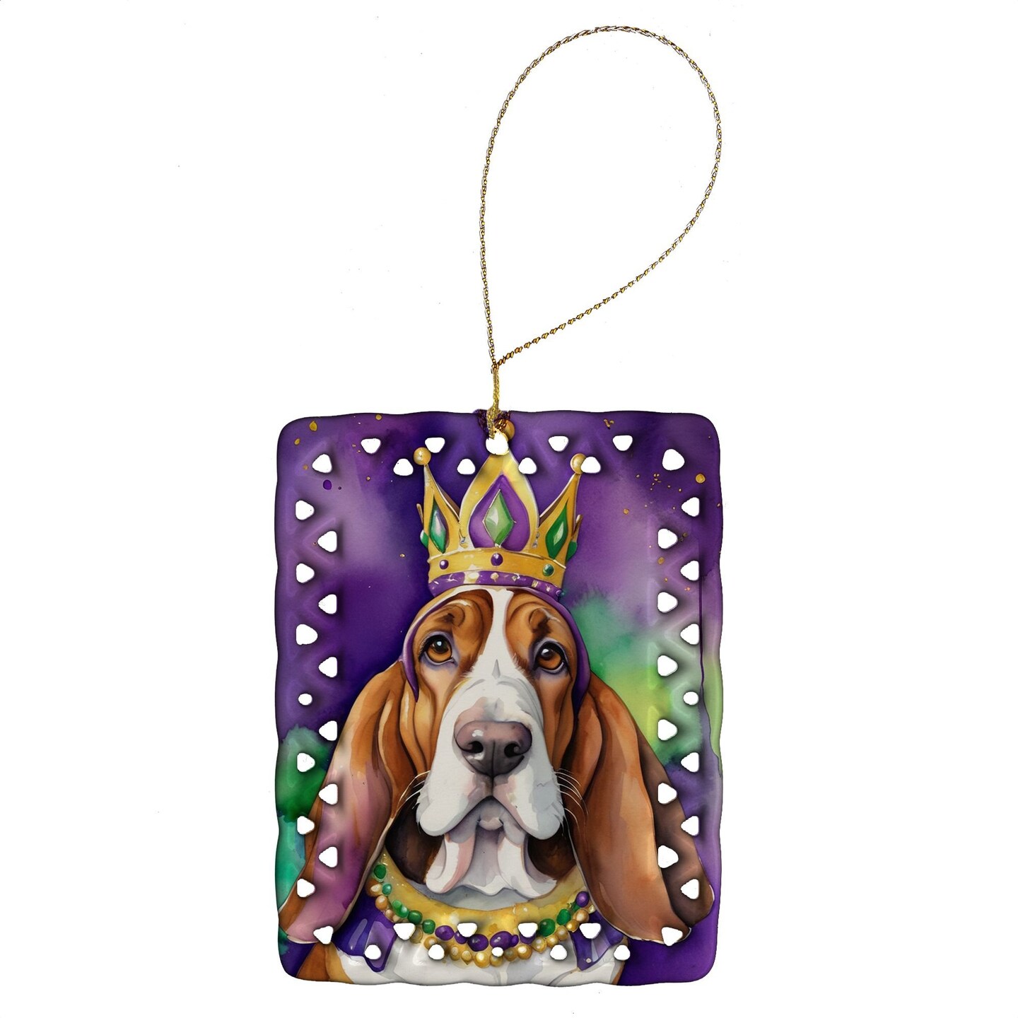 Edge Collections - 2.80" X 0.15" - Multicolor - Basset Hound Mardi Gras ...