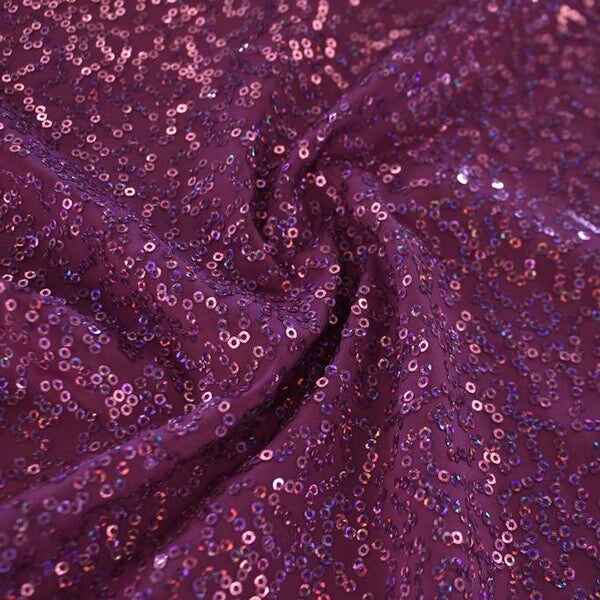 1 Yard Zsa Spa Spandex Sequin Fabric Embroidered Holographic ...