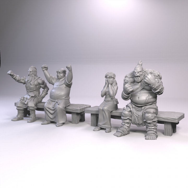 28mm 32mm Cheering Crowd Miniatures for Dungeons n Dragons Stadium ...