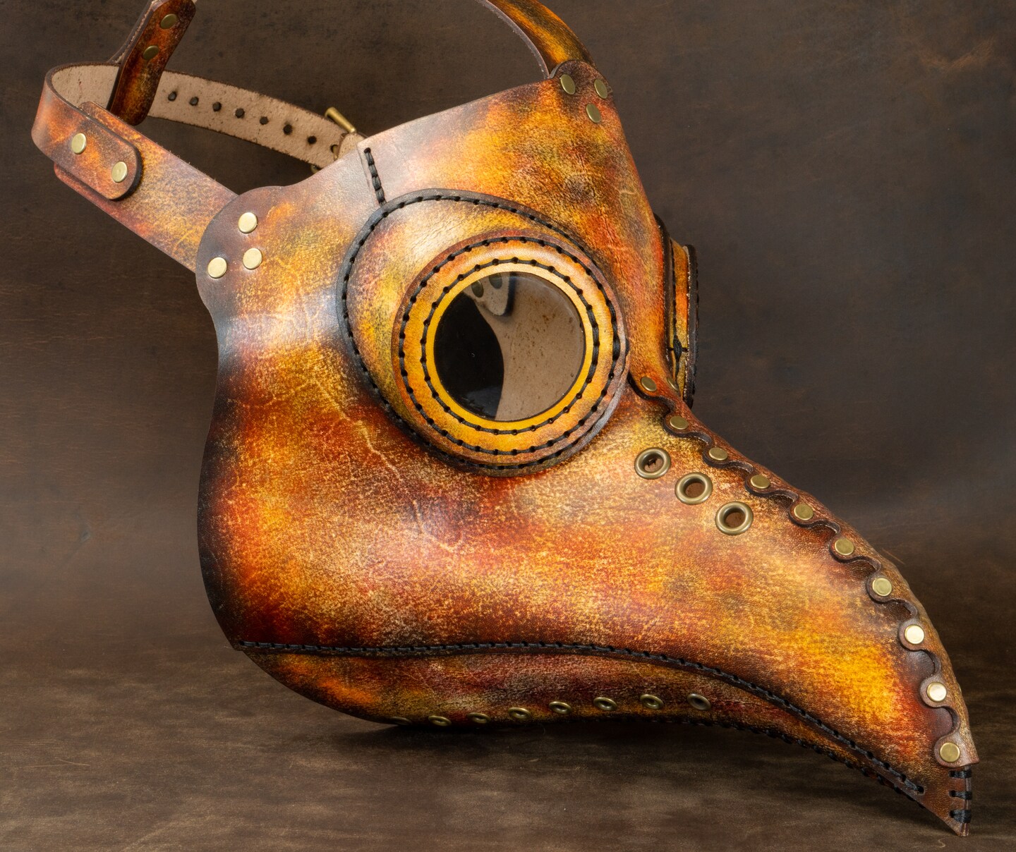 Plague Doctor Mask - Black Leather Mask - Plague Doctor Bird Mask ...