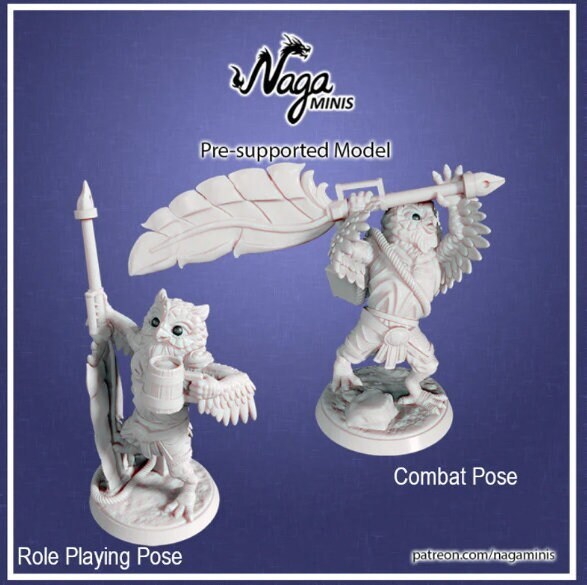 2pc Owl Folk Cleric DnD Dungeons and Dragons Tabletop RPG Miniature DnD ...