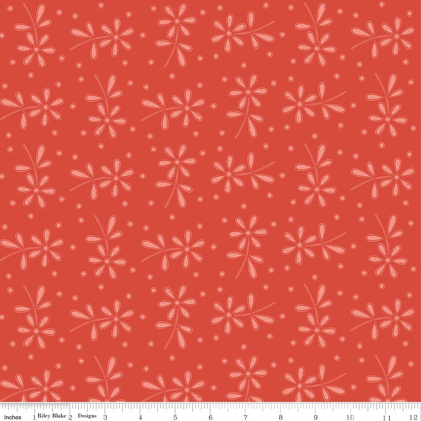 Daisy Eyelet Toss in Red (c15689-red) | Sewing Seeds III | J Wecker ...